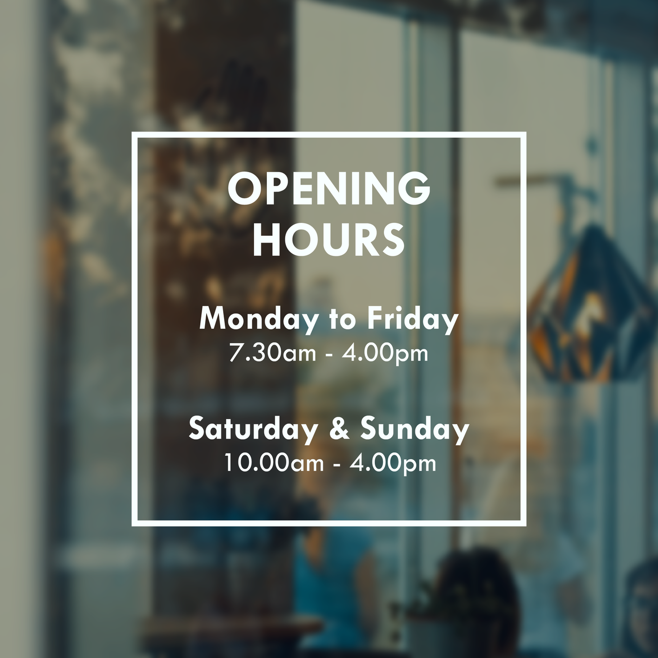 OPENING HOURS | Business Shop Decal (Type 1)