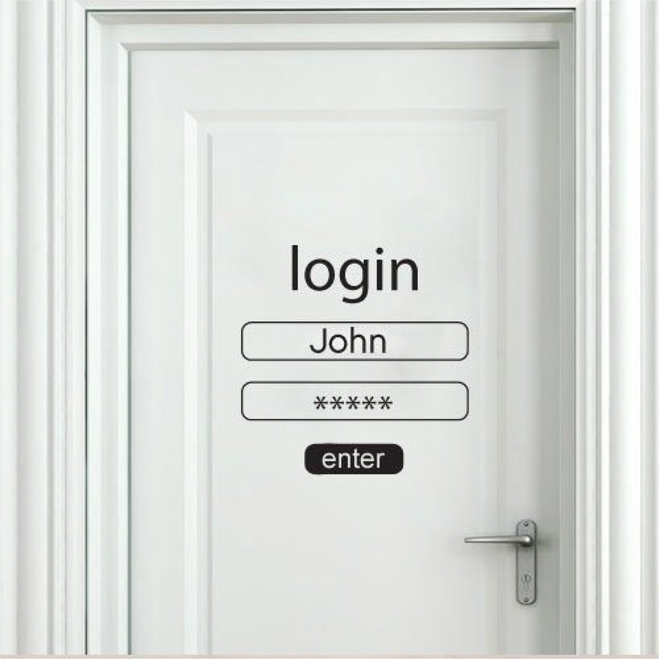 Personalised Login Name Door & Wall Vinyl Decal Sticker - LondonDecal