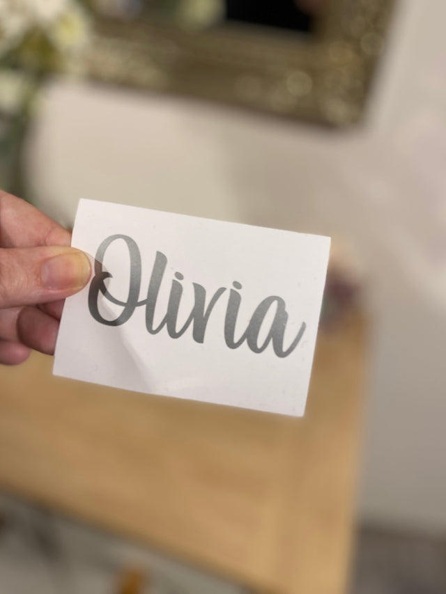 VINYL NAME DECAL - For Bottles, Wedding Décor labels, Wine Glasses ...