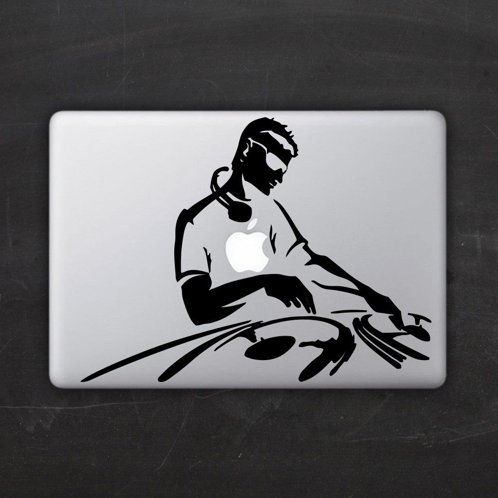 DJ Mixing Macbook Vinyl Decal Sticker - LondonDecal