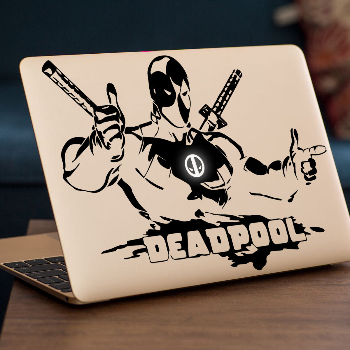 Deadpool Two Swords Macbook Vinyl Decal Sticker - LondonDecal