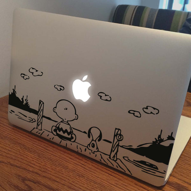 Snoopy & Charlie Brown Sunset MacBook Vinyl Decal Sticker - LondonDecal