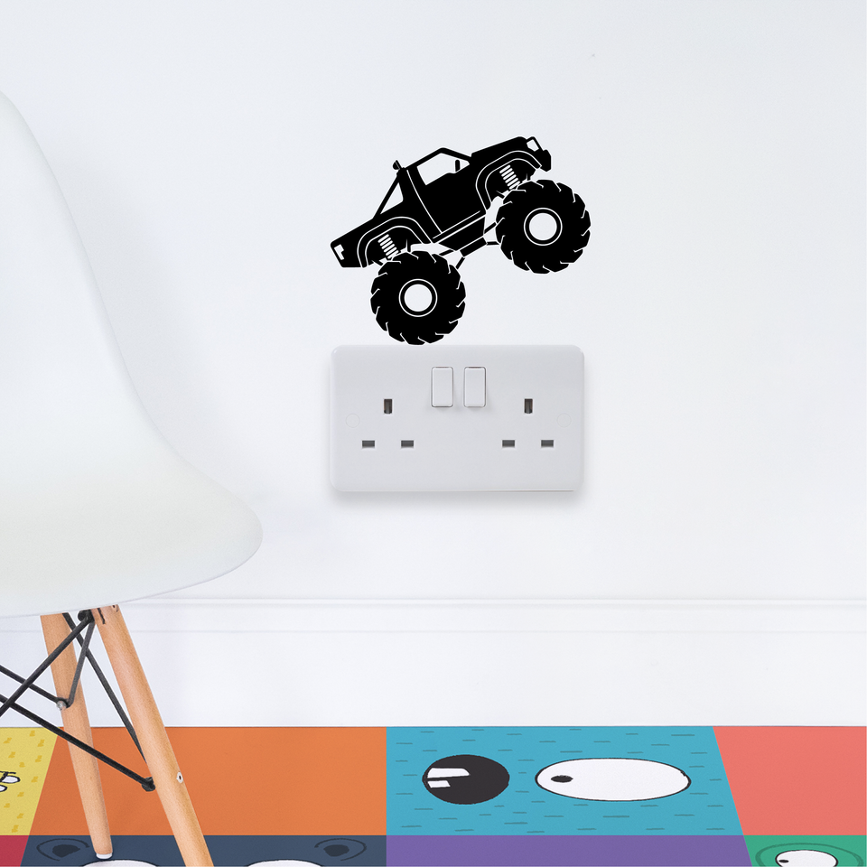 Monster Truck - Plug Socket Kids Bedroom Wall Vinyl Decal Sticker ...