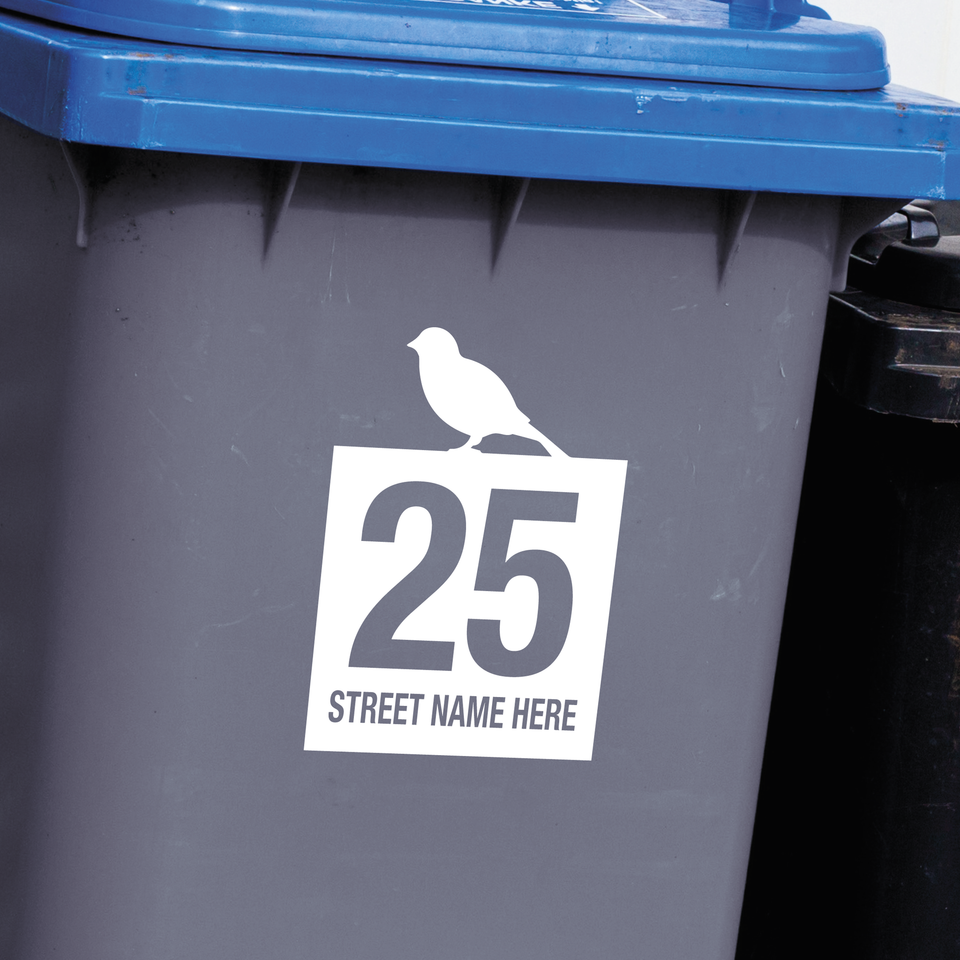 Wheelie Bin Bird Vinyl Decal Stickers - LondonDecal