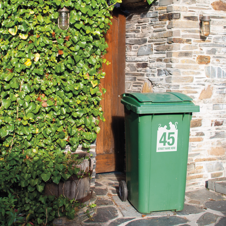 Wheelie Bin Cat Vinyl Decal Stickers - LondonDecal