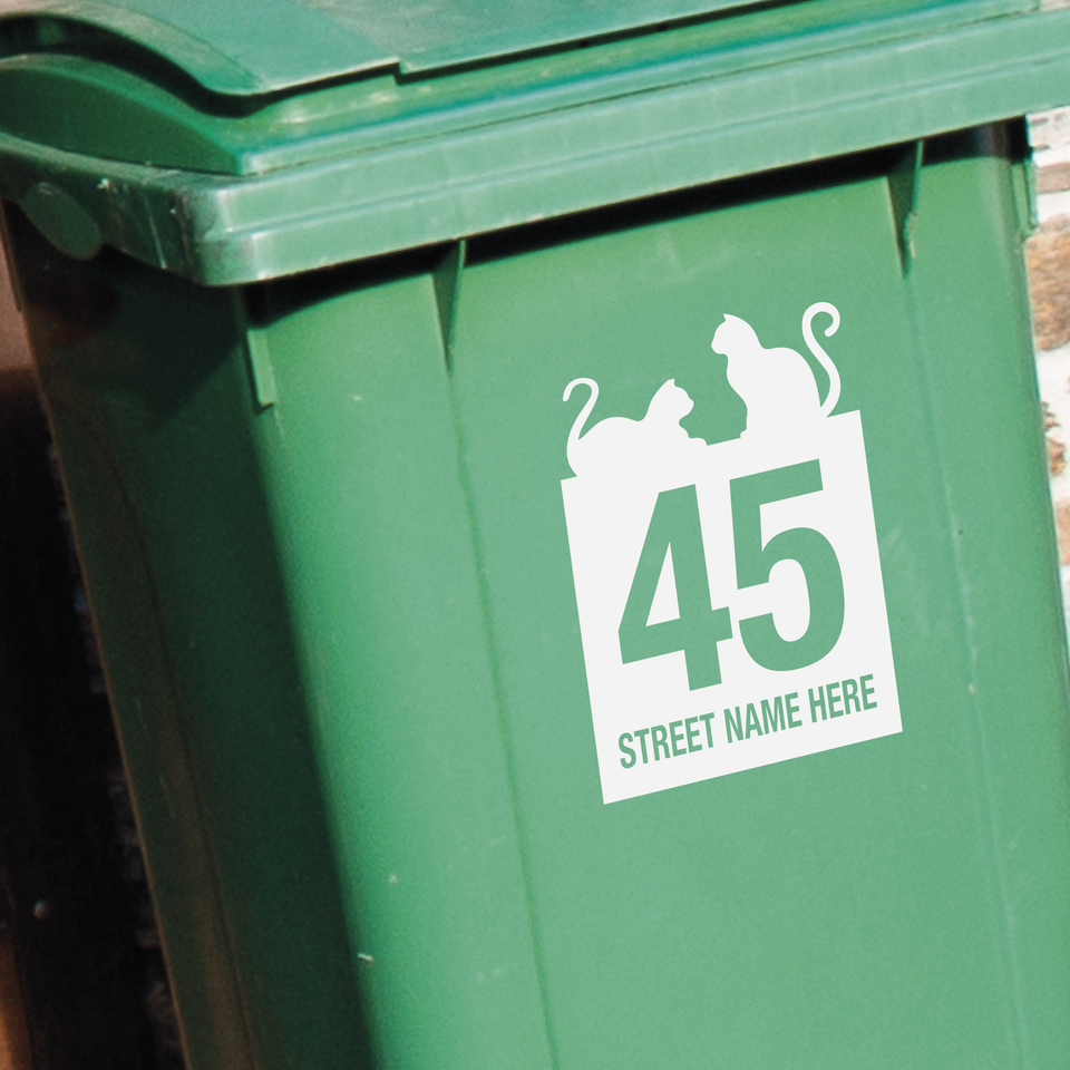 Wheelie Bin Cat Vinyl Decal Stickers - LondonDecal
